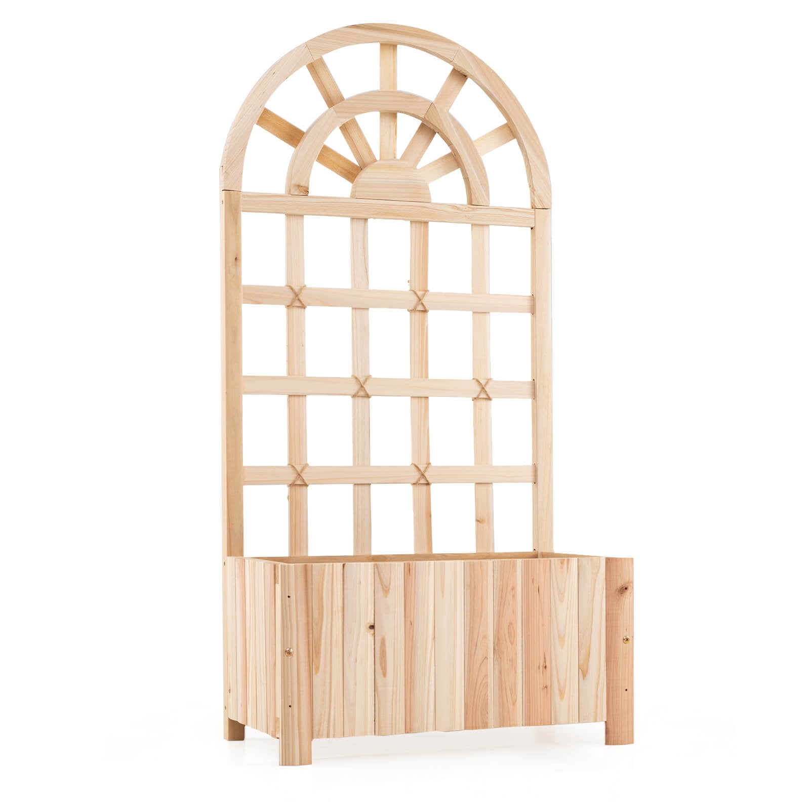 Click here for Costway 48 Wooden Raised Garden Bed With Trellis... prices