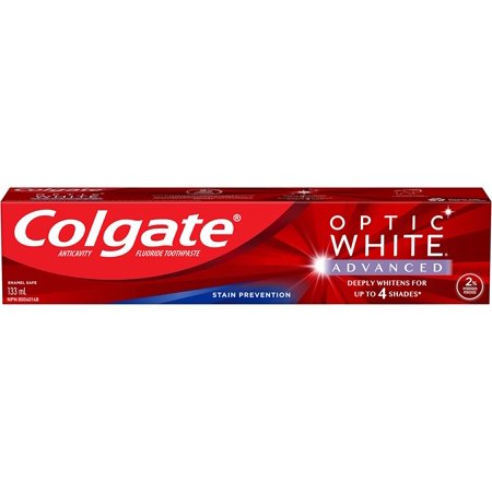 Colgate Optic White Advanced Stain Prevention Toothpaste, 133 mL ...