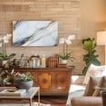 Abstract TV Dust Cover 43 Inch, Grey White Marble Texture Golden Lines ...