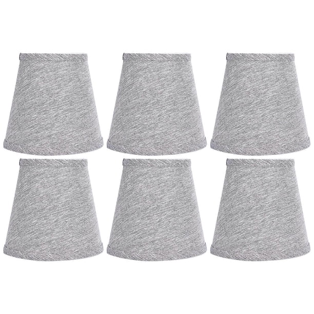Set of 6 E14 Silver Grey Fabric Lampshades for Table Lamp, Ceiling ...