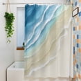 Abstracts Sandy Beach Shower Curtains for Bathroom, Blue Beige Gradient ...
