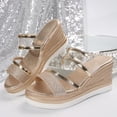Bkhluea Women Espadrille Wedge Slide Sandals Multi Strap Shoes ...