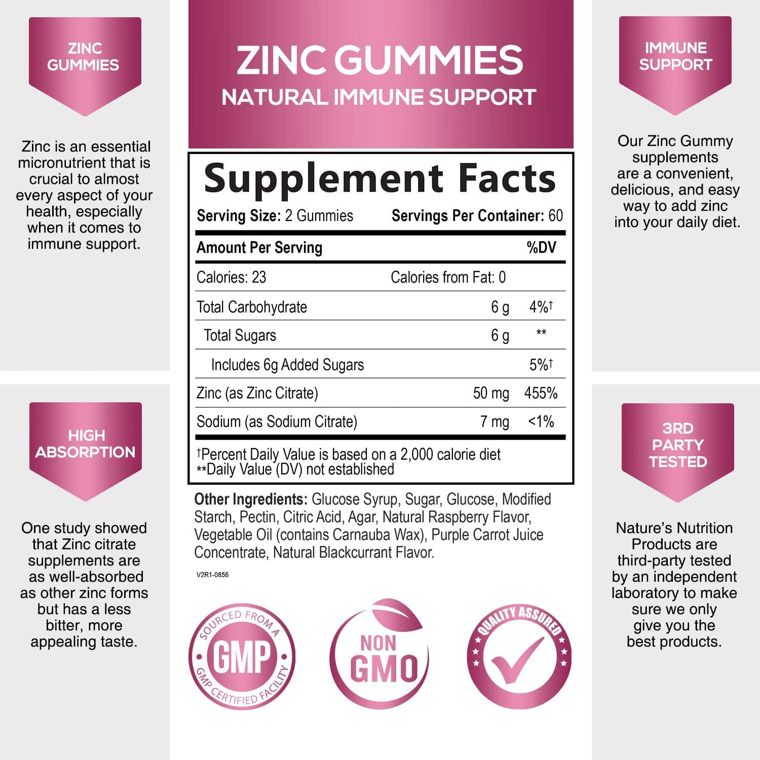Buy Zinc Gummies for Kids and Adults 50mg Extra Strength Immune Support ...