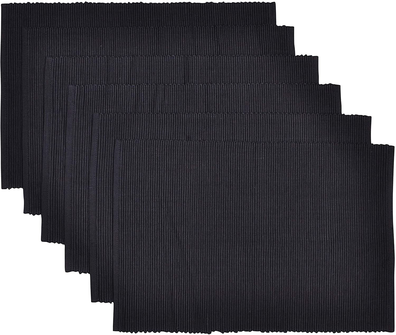 Yourtablecloth Ribbed Cotton Placemats Placemat with Thicker ...