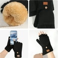 AWZXDE Half Finger Knitted Gloves Thickened Brushed Lined Warm Gloves ...