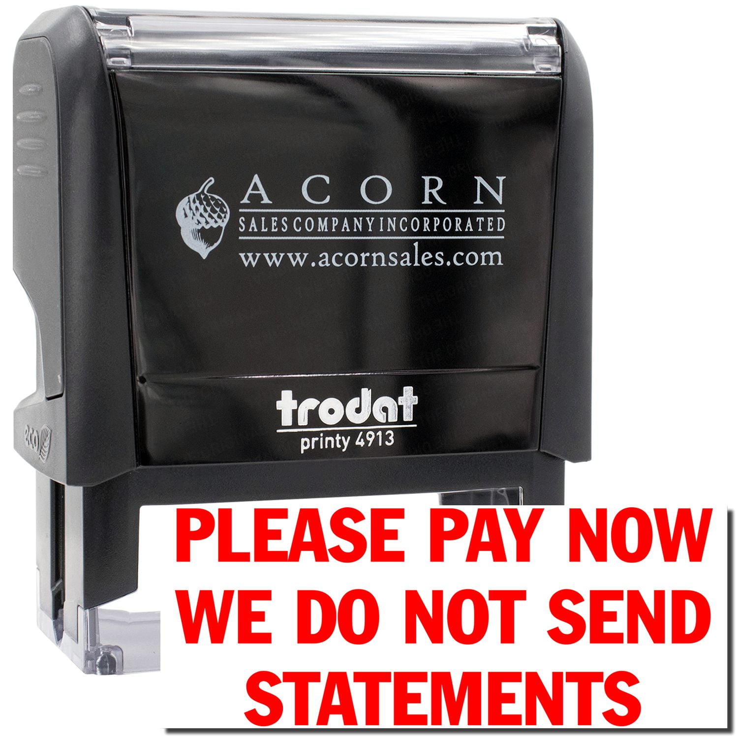 Large Self-Inking Please Pay Now No Statements Stamp, Trodat Printy ...