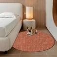 Burnt Orange Round Living Room Rugs 3.3 ft, Abstract Modern Farmhouse ...