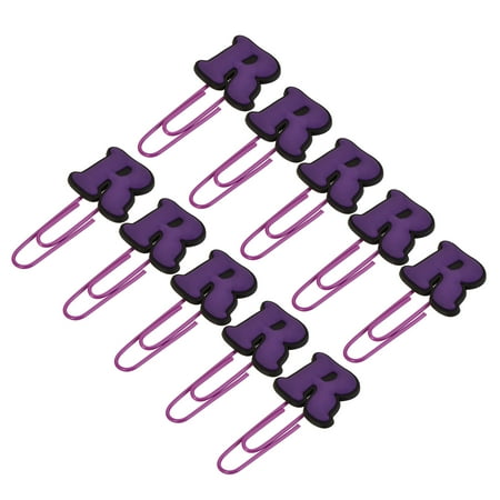 Uxcell Paper Clips Book Page Markers Alphabet R Shape Purple for ...