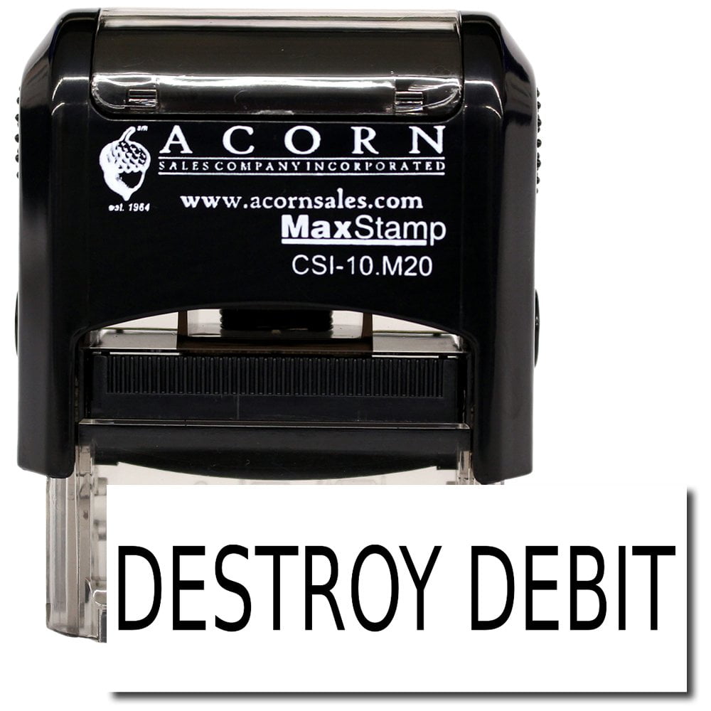 Self-Inking Destroy Debit Stamp with Brown Ink - Walmart.com