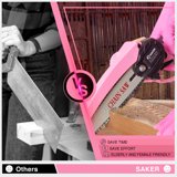Saker 4 Inch Pink Chainsaw Cordless, Portable Electric Handheld Chain ...