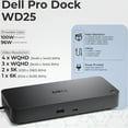 Dell WD25 Pro Dock - Universal 100W USB-C Docking Station Bundle with ...
