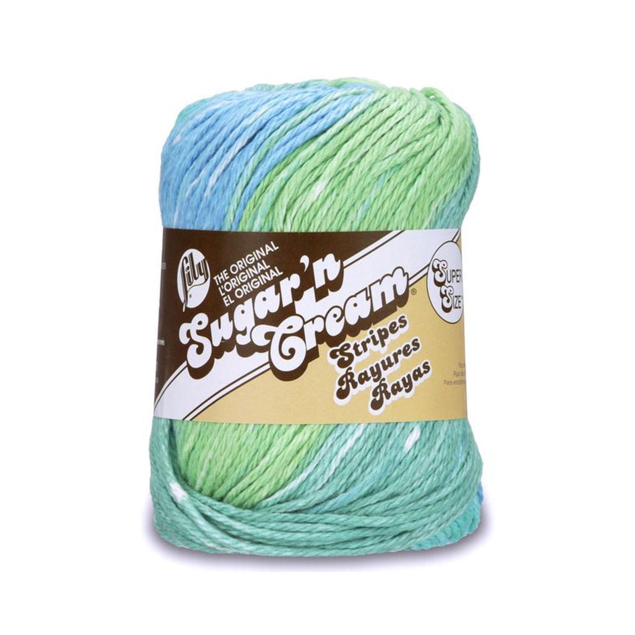Lily Sugar'n Cream® Super Size Stripes #4 Medium Cotton Yarn, Country 2 ...