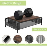 Rustic Brown Desk Monitor Stand Riser with Organizer Drawer for Office ...