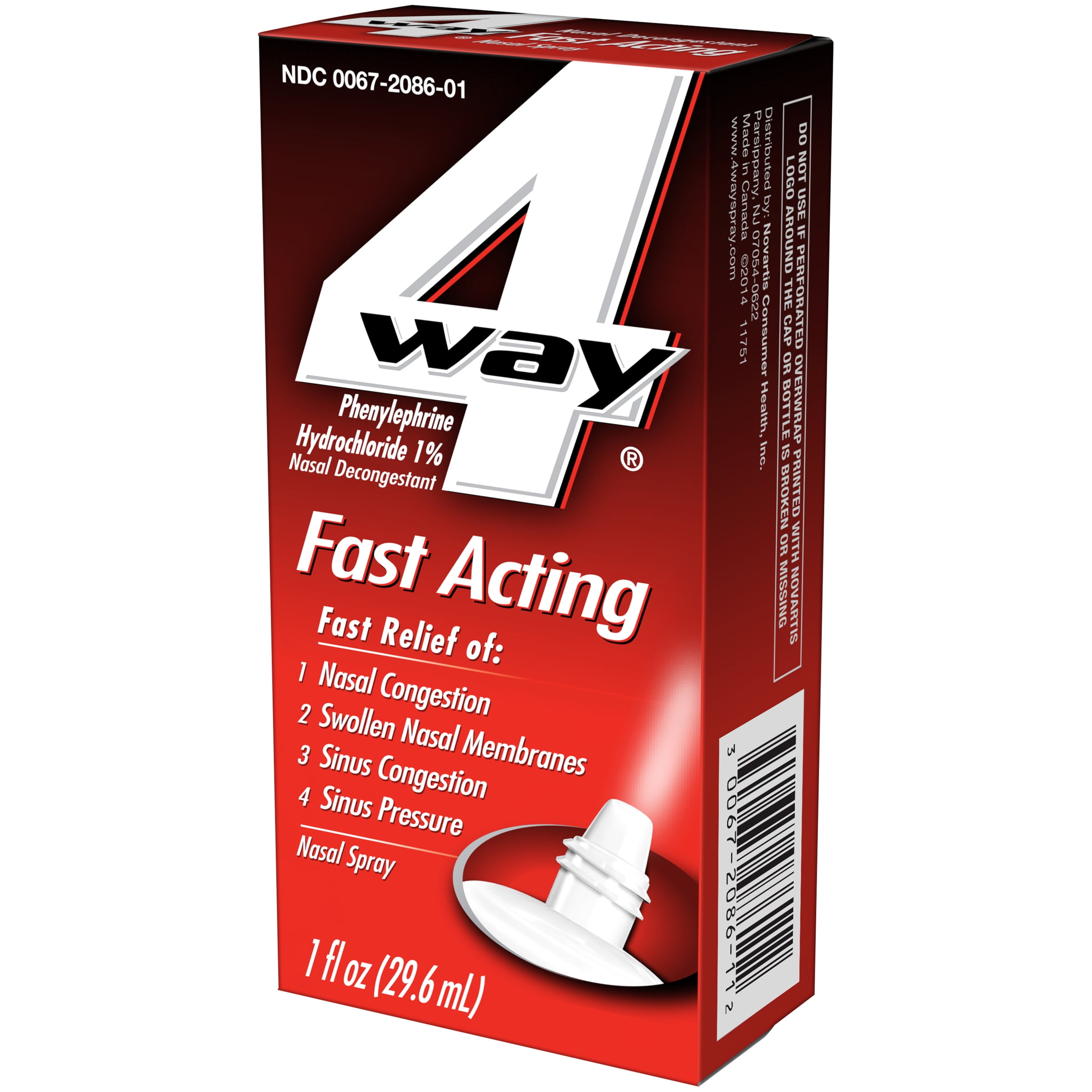 Buy 4Way Fast Acting Nasal Spray for Sinus Congestion Relief - 1 Fl Oz ...