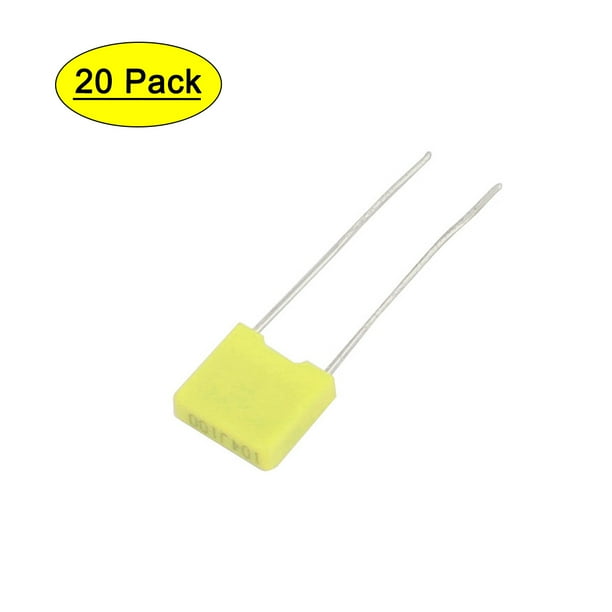 20 Pcs 104J100 0.1uF 100V Radial Polyester Film Box Type Correction Capacitors - Walmart.com ...