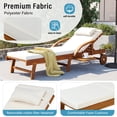77.5" Adjustable Outdoor Lounge Chair – Acacia Wood Frame with Cushions ...