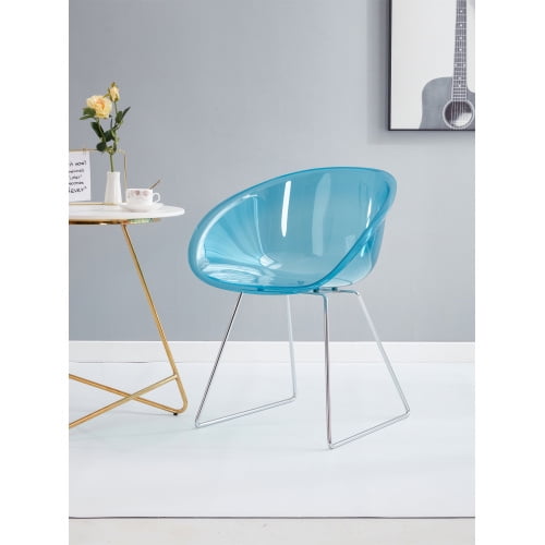 Transparent Semicircle Side Chair, Dinning Chair, 2 pc per set, Modern ...