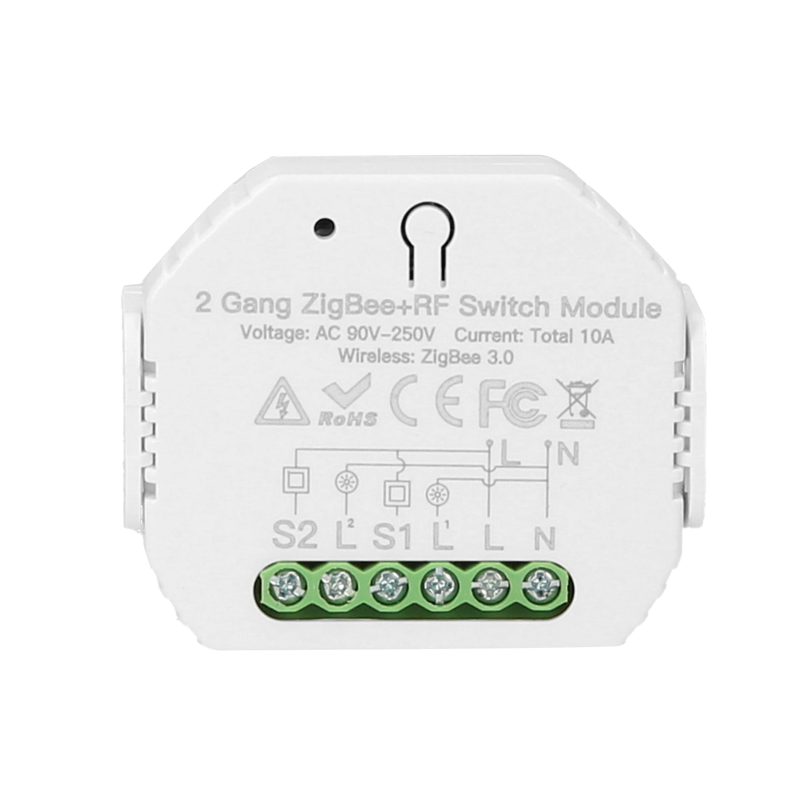 RSH-zigbee-SB20 2-Gang ZigBee+RF Smart Switch Module with APP/Voice ...