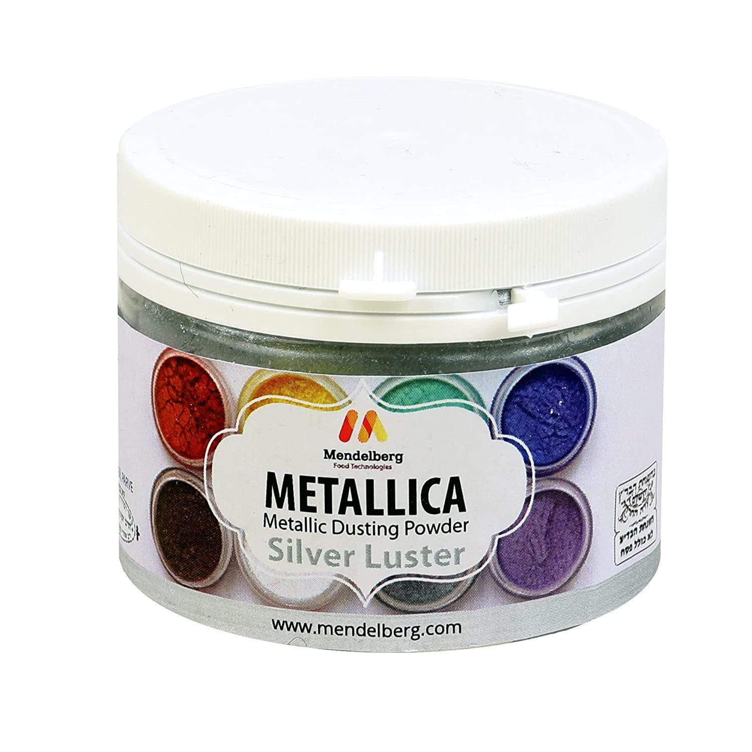 Mendelberg Metallica Food-Color Dusting Powder, Metallic Silver Luster ...