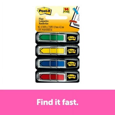 Post-it Flags Combo Pack, 1/2" and 1", Assorted Bright Colors, 320/Pack ...