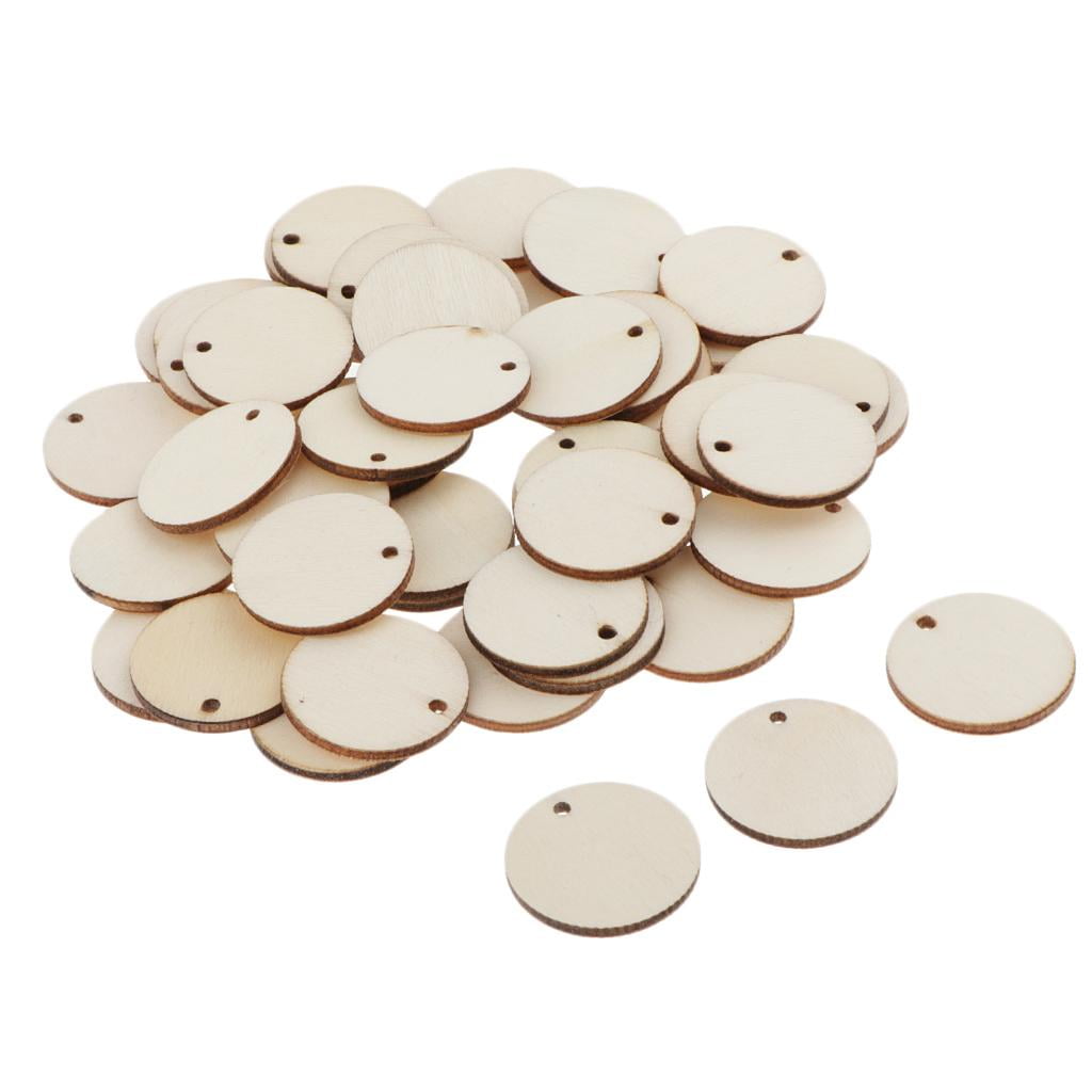 Click here for Luzkey 50x Unfinished Round Wooden Discs Wooden Pi... prices