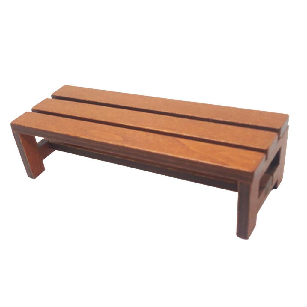 Click here for Yinanstore 1:12 Wooden Bench Park Patio Stool Mini... prices