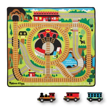 Melissa & Doug Wooden Farm Train Set - Classic Wooden Toy (3 linking ...