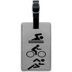 Running Jogging Marathon Symbol Round Leather Luggage ID Tag Suitcase ...