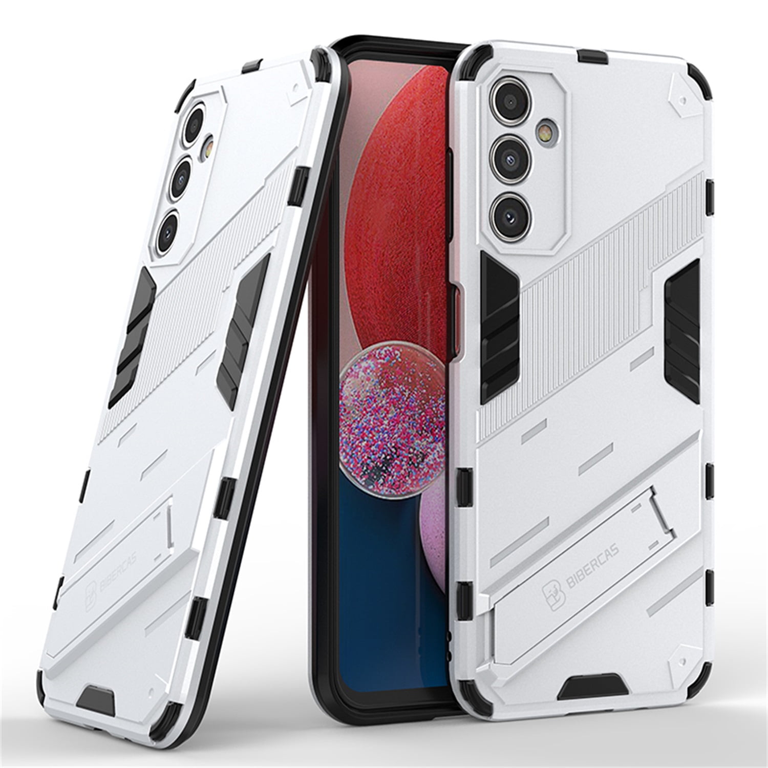 for Samsung Galaxy A34 5G Armor Rugged Case with Hidden Kickstand PC ...