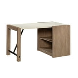 Sauder Dixon City Desk with Storage Shelves in Brushed Oak, Brushed Oak ...