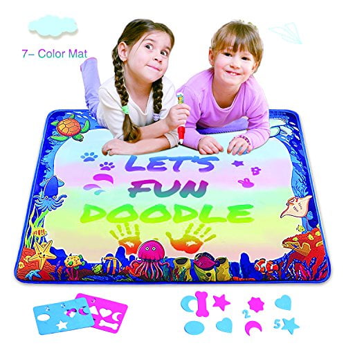 SAFEFUNN Magic Water Drawing Mat, Upgrade Doodle Mat in 7-Colored, Aqua ...