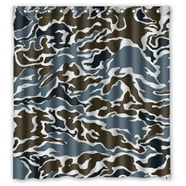 GreenDecor Brown Black Camo Camouflage Army Waterproof Shower Curtain ...