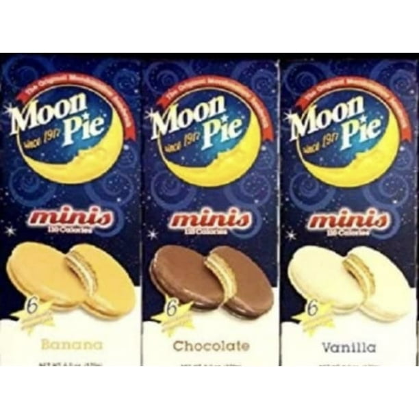 Moon Pie Mini Variety Pack - Chocolate (6 ct, 6 oz), Banana (6 ct, 6 oz ...