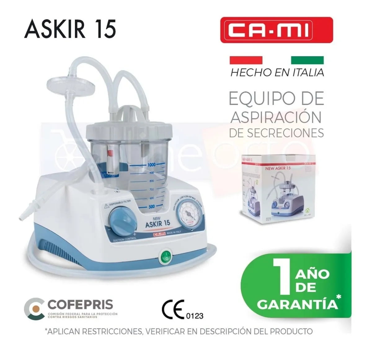 Aspirador De Secreciones CA-MI New Askir 15 Con Accesorios | Walmart en ...