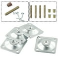 4×Leg Fixing Mounting Plates Level + 4 Metal Dowel Screws for Securely ...