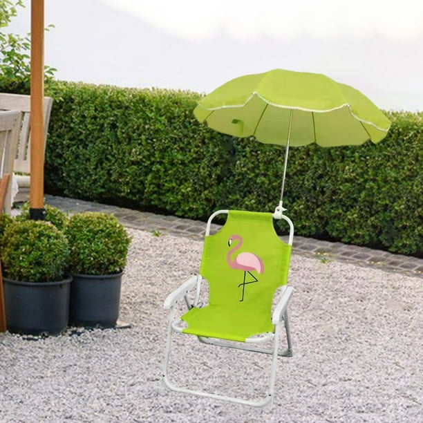 Koolsoo Kids Camping Chair With Umbrella Beach Chair For Camping Backpacking Fishing Flamingo Other 52cmx35cmx38cm