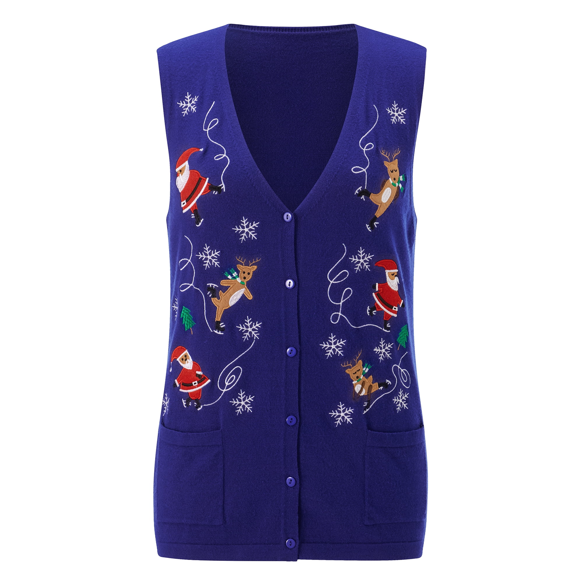 Click here for Gupgi Women Christmas Knit Vest Top Santa Embroide... prices