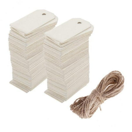 Siruishop 4x100 Pieces Blank Wooden Rectangle Tags Gift Tag for Wedding ...
