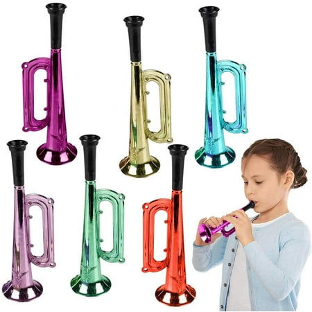 IGUOHAO 7 Inch Metallic Trumpets, Set of 12, Fun Plastic Musical ...