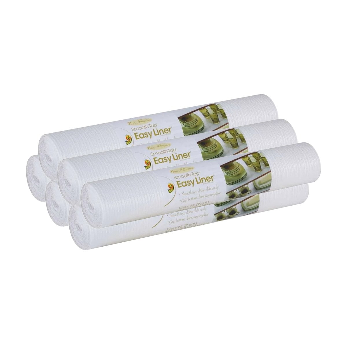 Duck Brand Easy Liner Smooth Top 12" x 10' Shelf Liner (6-Pack) | White ...