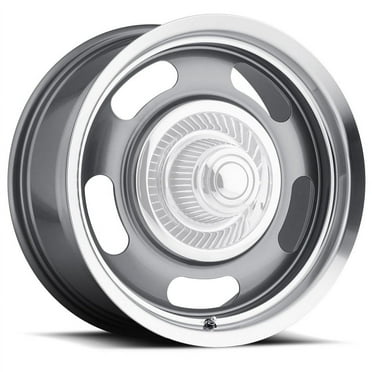 15x10 American Muscle 55 Rally Silver Wheel 5x4.5/5x4.75 (-32mm ...