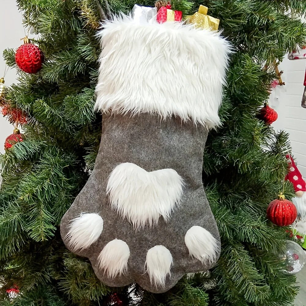 Calcetines navideños con patrón de alce y pata de perro y gato ...