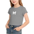 Ashyfjp Girls Basic Tops Trendy Solid Short Sleeve Crew Neck Crop Tee ...