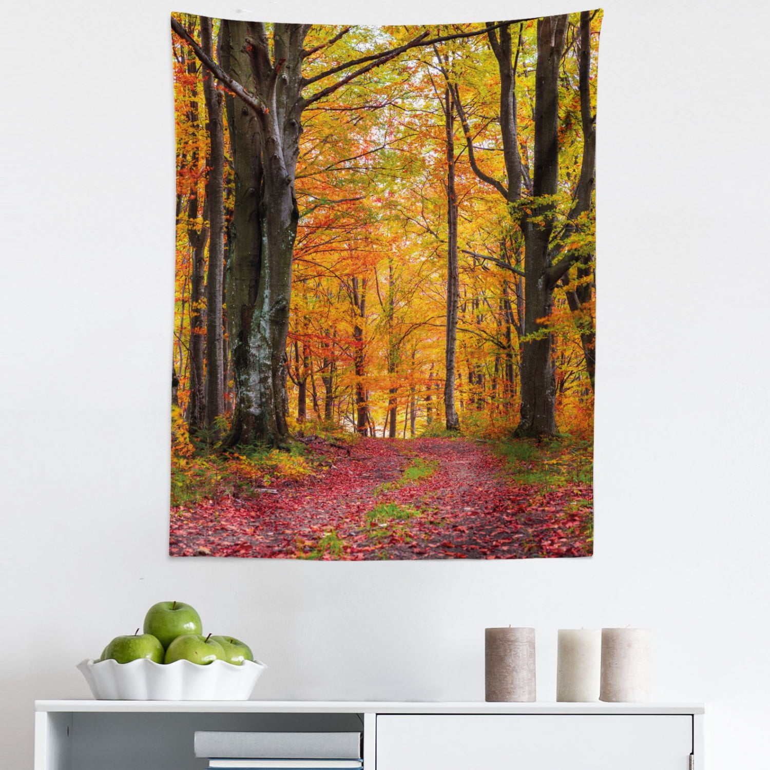 Autumn Tapestry, Fall Forest Shady Deciduous Trees and Faded Leaf Magic ...