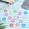 120Pcs Transparent Acrylic Beads Flower Mixed Color 30x30.5x5mm Hole: 1 ...