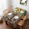 Country Sunflower Bee Green Leaves Table Cloth 60x84in, Waterproof ...