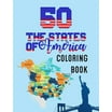 50 States Of America Coloring Book: USA 50 State Maps, Capitals ...