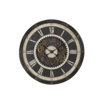 Clocks - 30" Round - Large Oversized - Wall Clock - Gray - Black Metal ...