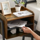 VECELO Side End Table Stackable Bedside Stand with 2-tier Open Storage ...