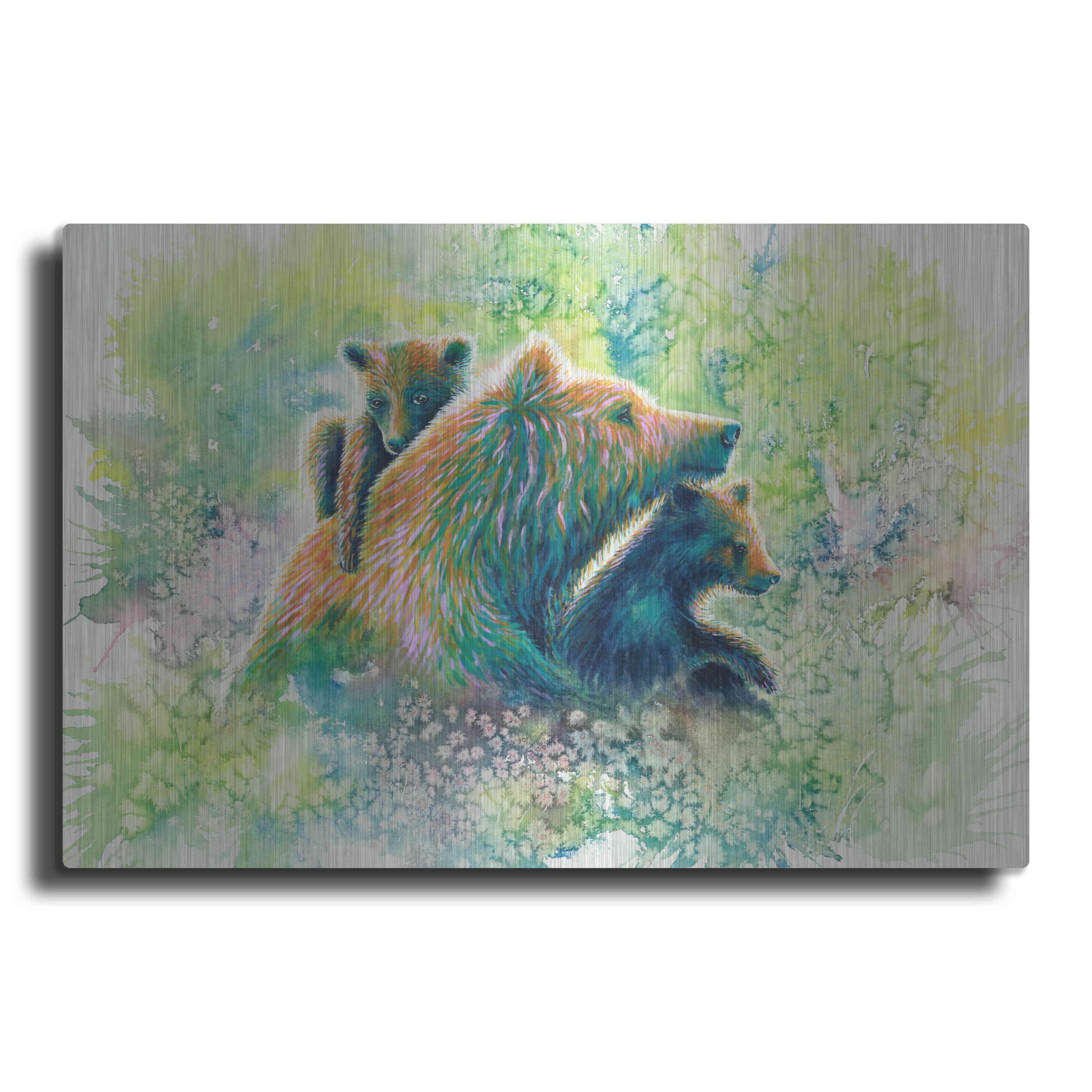 Luxe Metal Art 'Mother Grizzly Bear' by Michelle Faber, Metal Wall Art ...